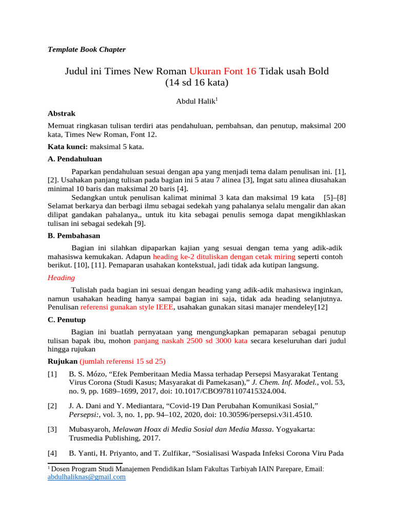 Template Book Chapter | PDF