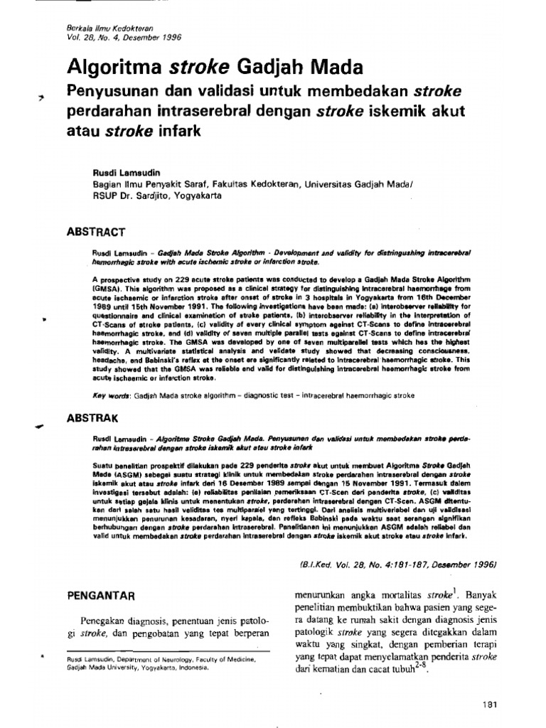 Algoritma Stroke Gajah Mada | PDF