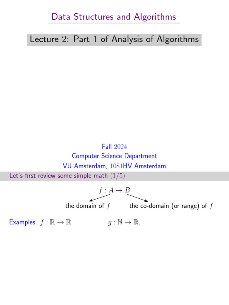 Part 1 of Analysis of Algorithms | PDF | Logarithm | Function (Mathematics)