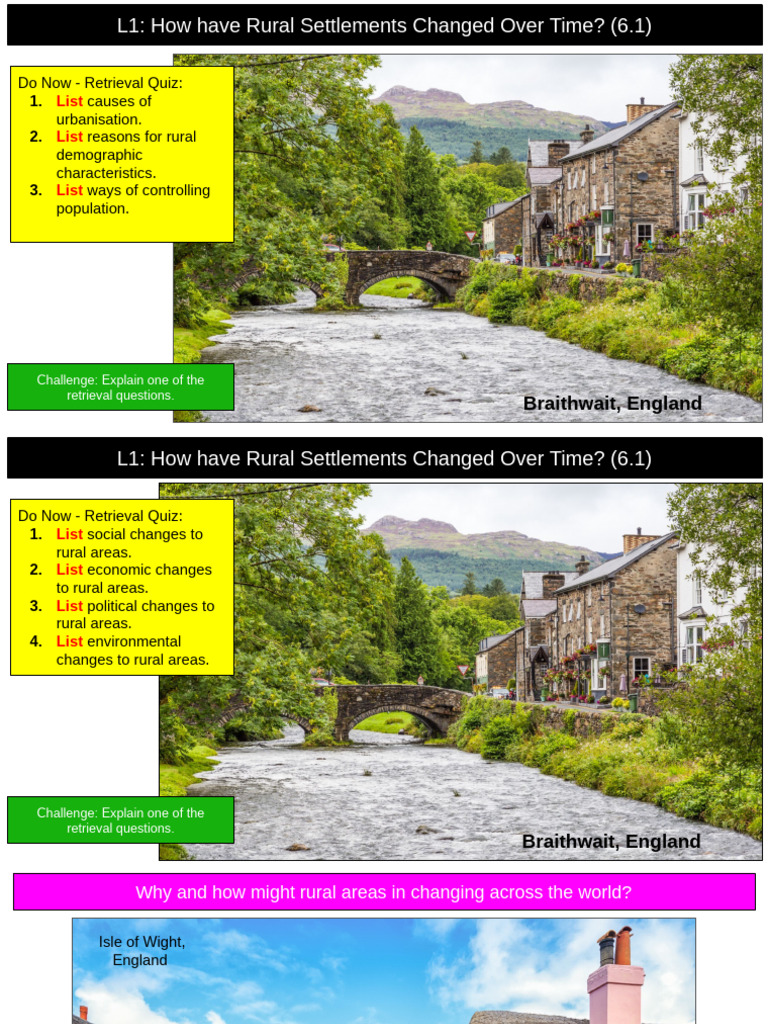 L1 How Have Rural Settlements Changed Over Time (6.1) | PDF | Poverty ...