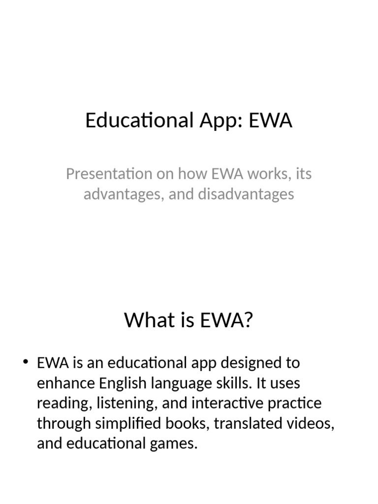 EWA Presentation | PDF