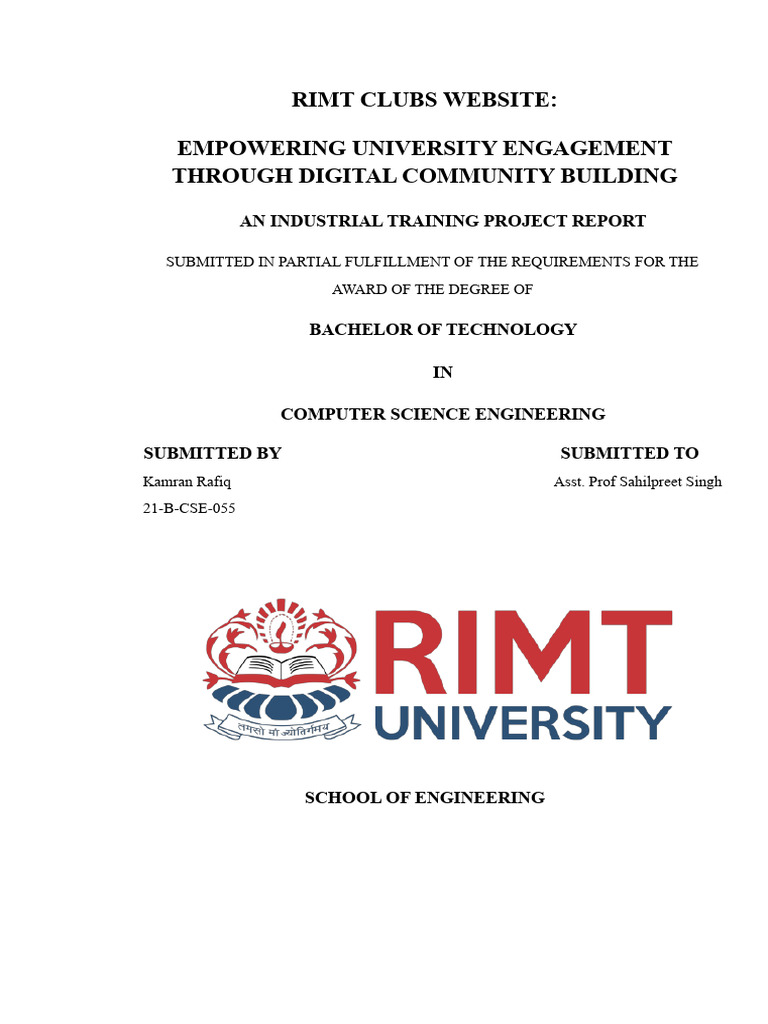 RIMT - CLUBS - WEBSITE (Final Project) | PDF | World Wide Web ...