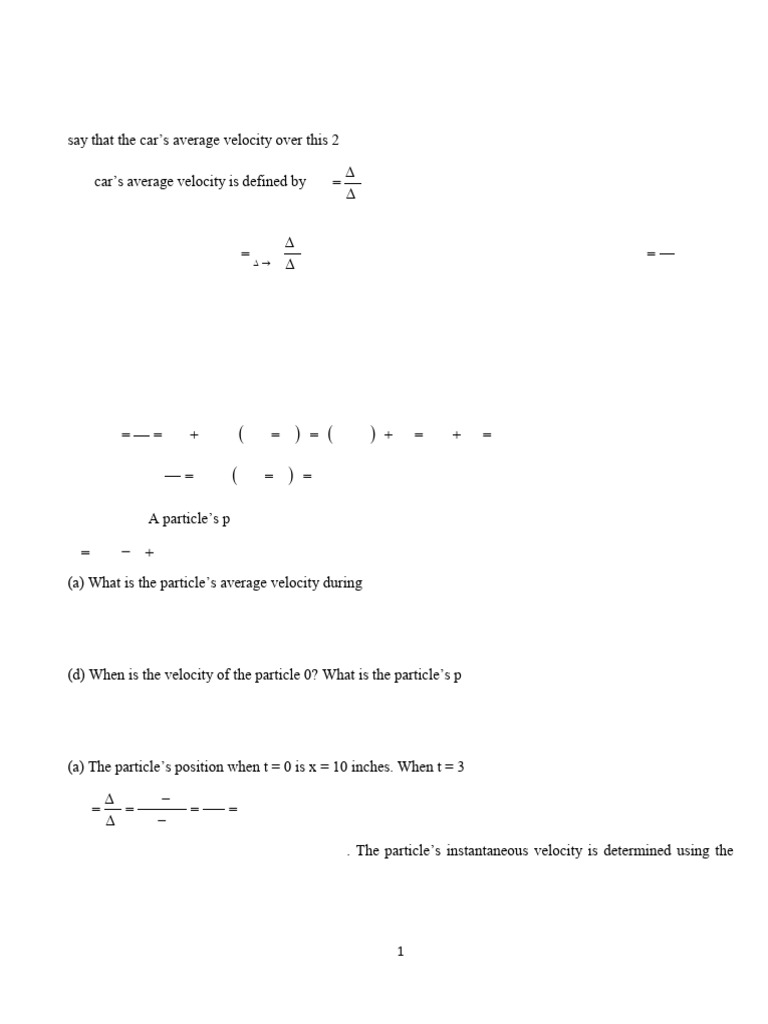 How To Solve Motion Problems Using Calculus | PDF | Velocity | Acceleration