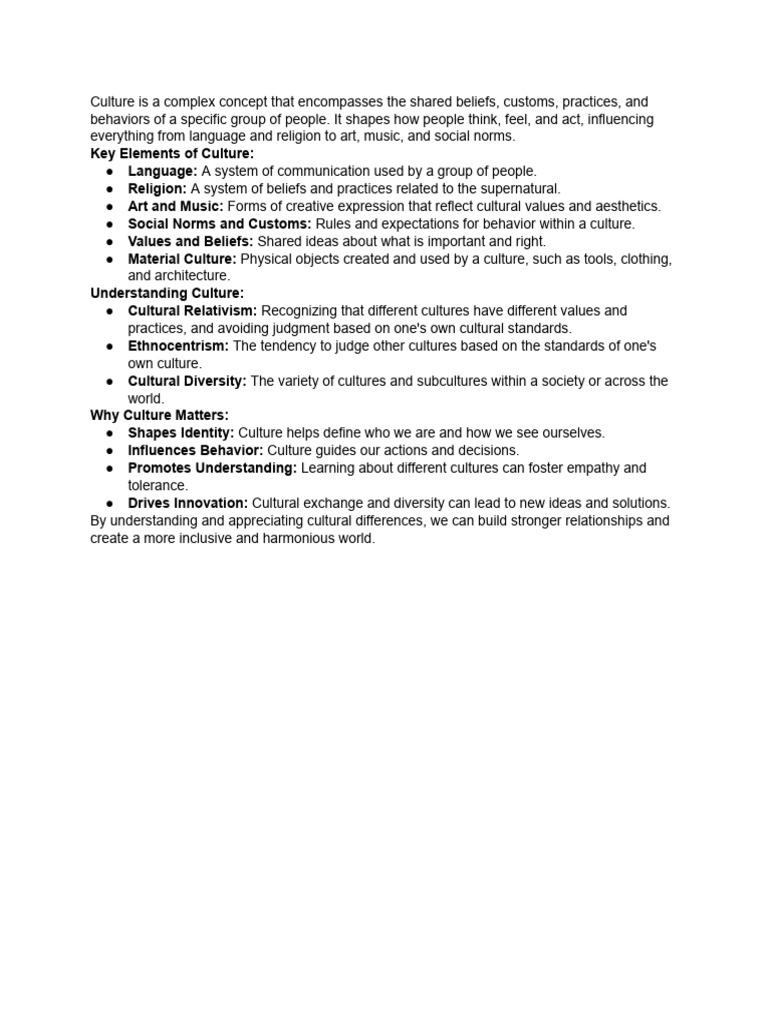 Meaning of Culture | PDF