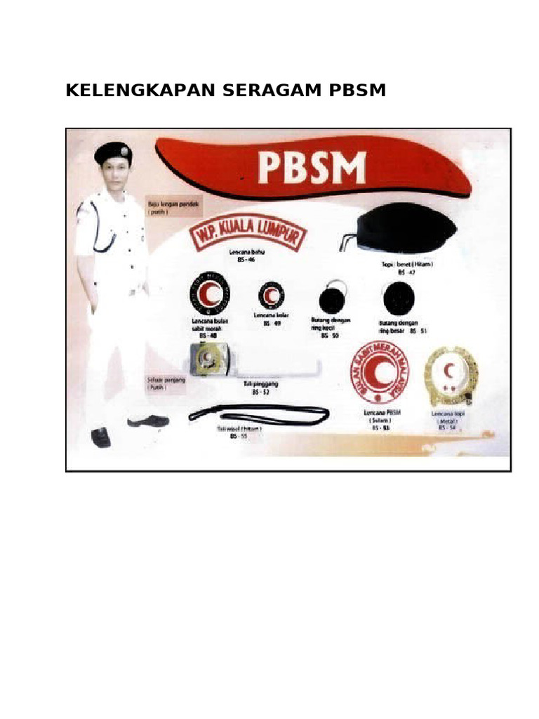 3f1. KELENGKAPAN SERAGAM PBSM | PDF