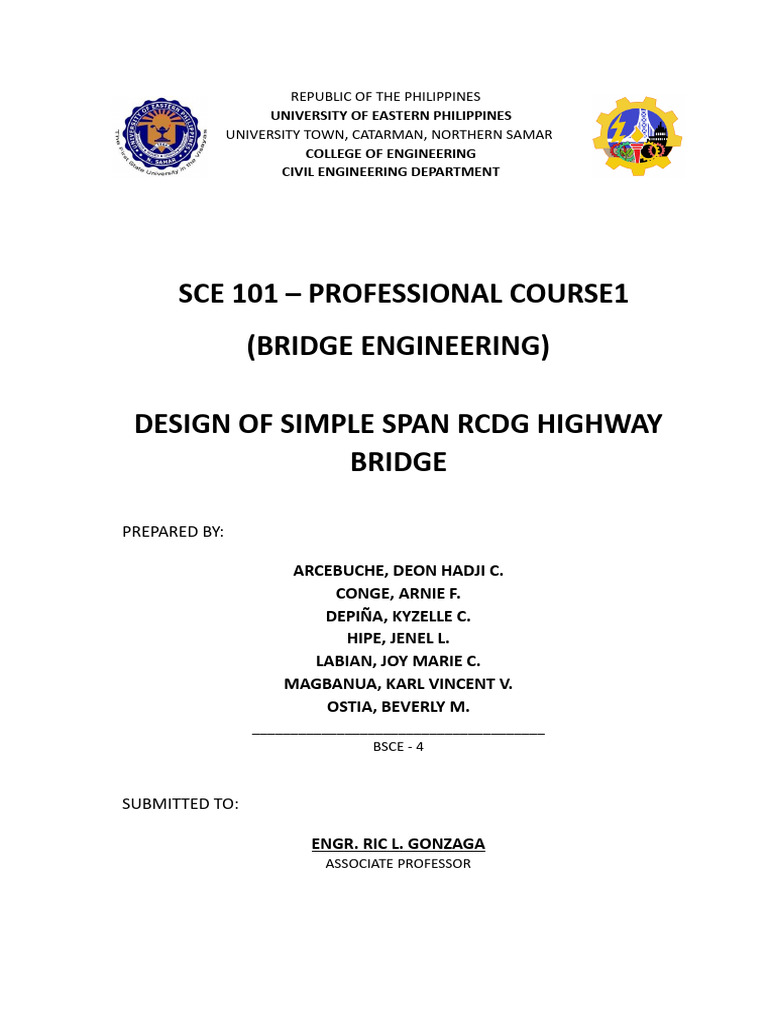 Group4 Design of Simple Span RCDG Highway Bridge | PDF | Bridge | Concrete