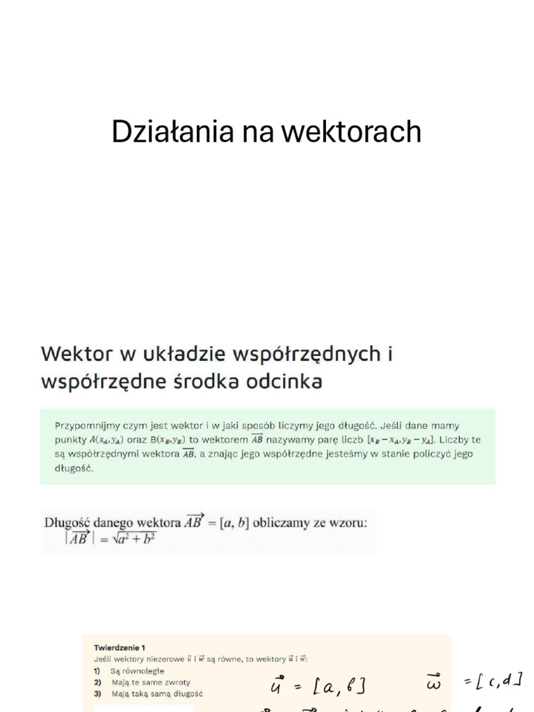 Działania Na Wektorach | PDF