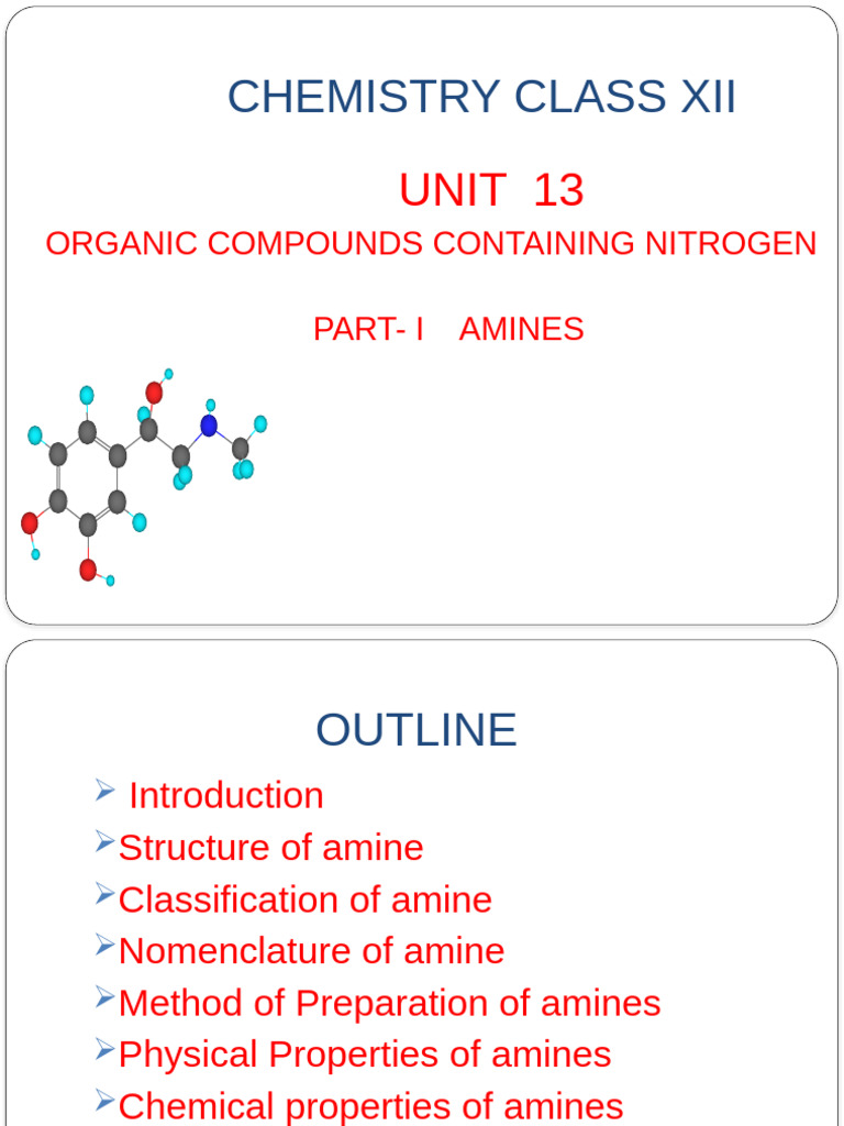 Overview of Amines in Organic Chemistry | PDF | Amine | Organic Chemistry