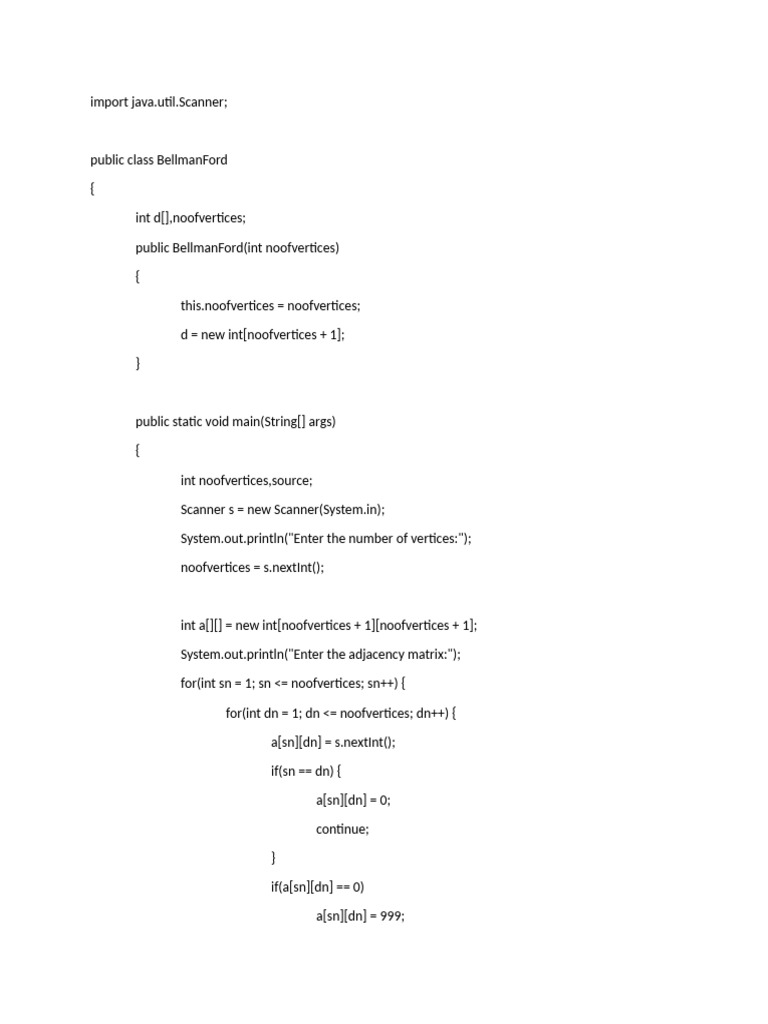 Bellman Ford | PDF | Computers | Technology & Engineering Bellman Ford | PDF | Computers | Technology & Engineering
