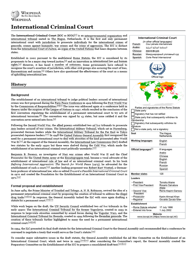 Overview of the International Criminal Court | PDF | International ...