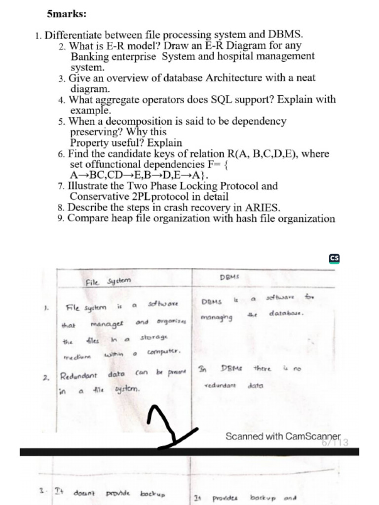 DBMS Part B 5 Marks | PDF