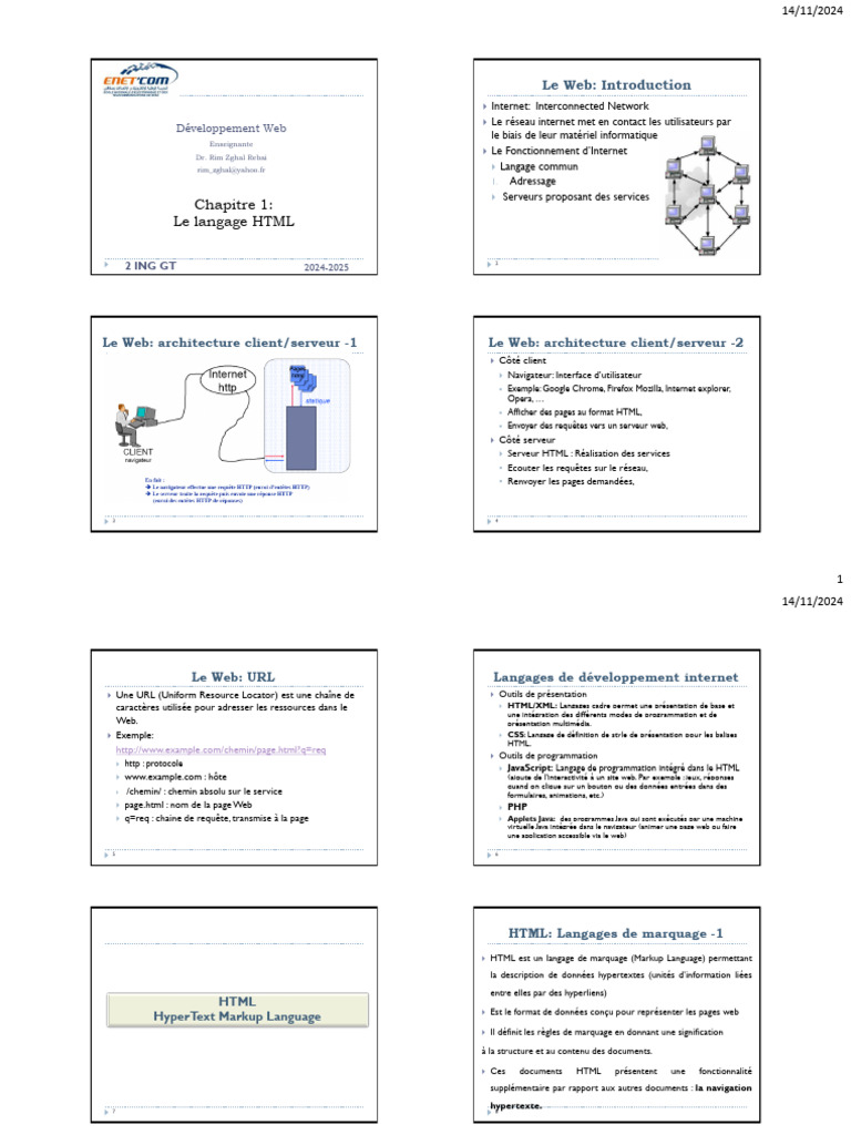 Introduction au langage HTML et structure | PDF | Html | Élément HTML