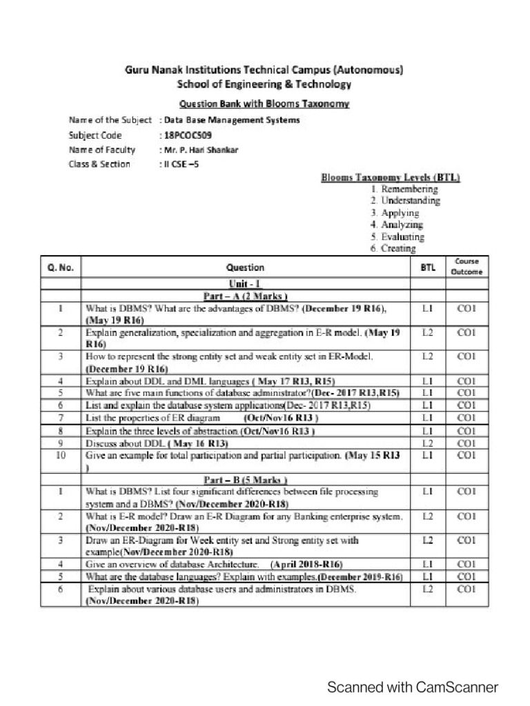 DBMS QB Sols-1 | PDF