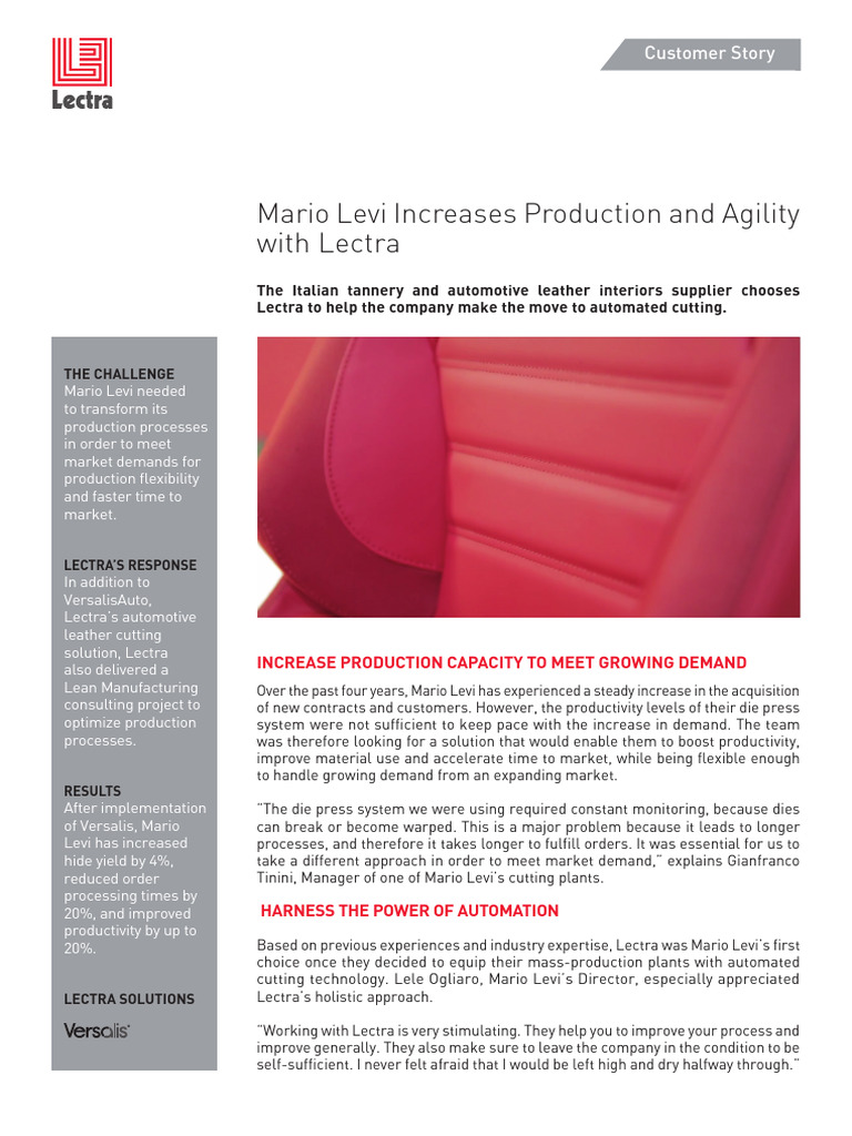 Lectra Customer Story Mario Levi en - 0 | PDF | Economies | Business