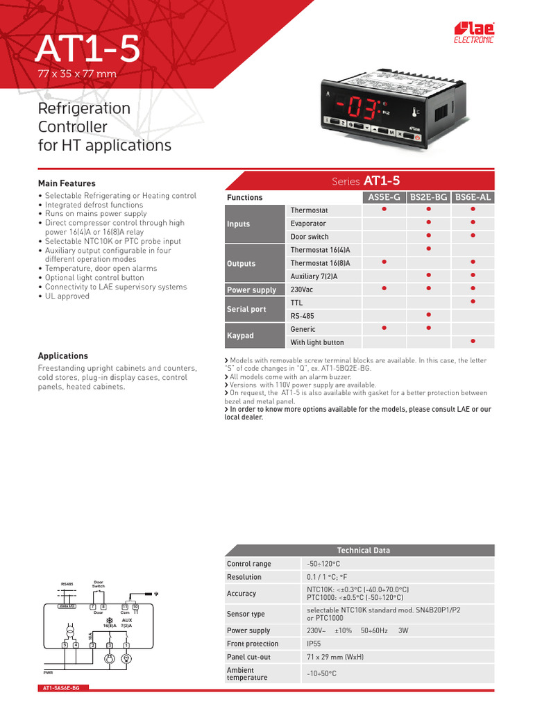 at1-5_scheda_en | PDF | Thermostat | Electrical Engineering
