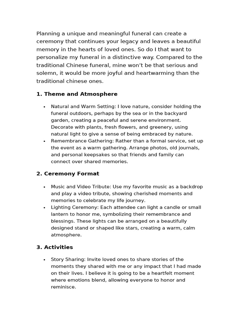 Unique and Joyful Funeral Planning Guide | PDF | Funeral