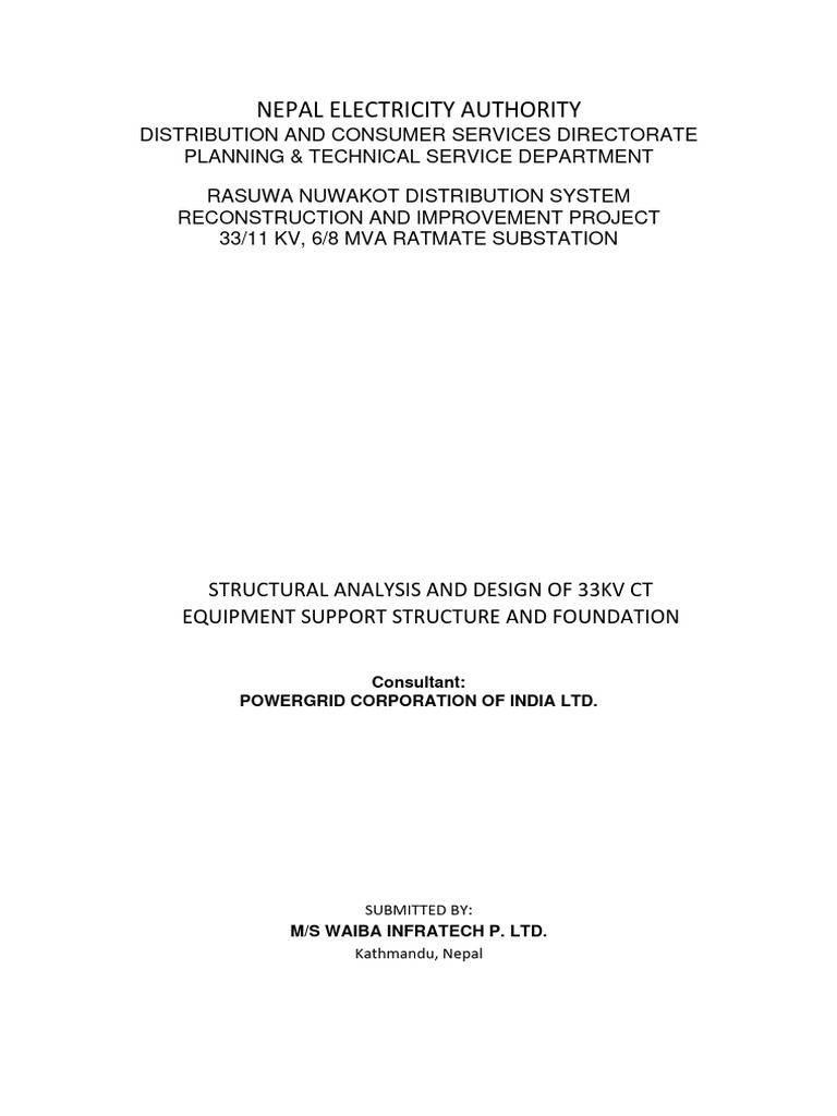 33kV CT Support Structure Analysis | PDF | Structural Load | Building ...