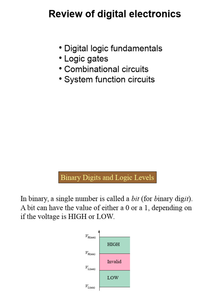 Slide 01 | PDF | Logic Gate | Electrical Engineering