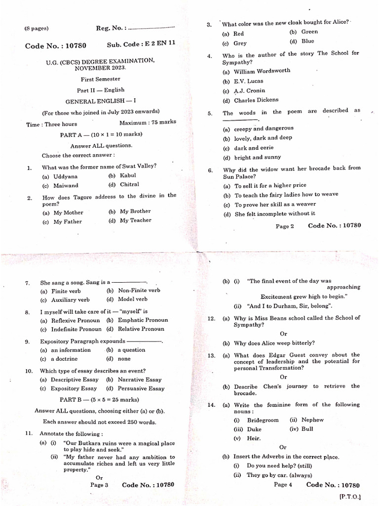 E2EN11 General English I | PDF