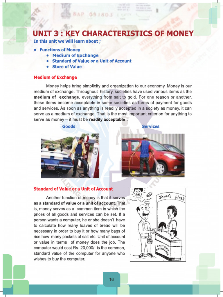 Unit 3 Key Characteristics of Money | PDF