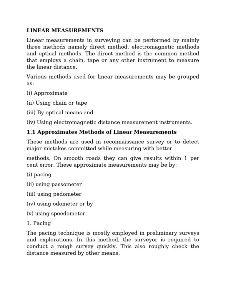 LINEAR MEASUREMENTS | PDF | Waves | Surveying
