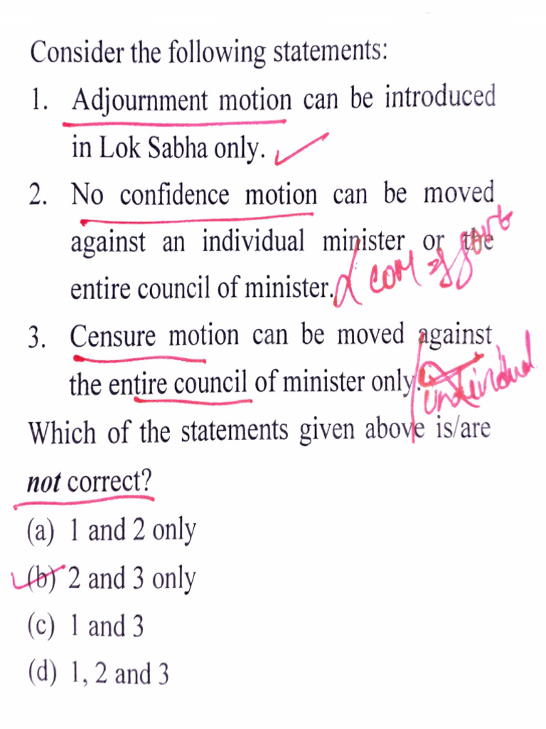 Adjournment Motion Can Be Introduced: Entire Council of Minister | PDF