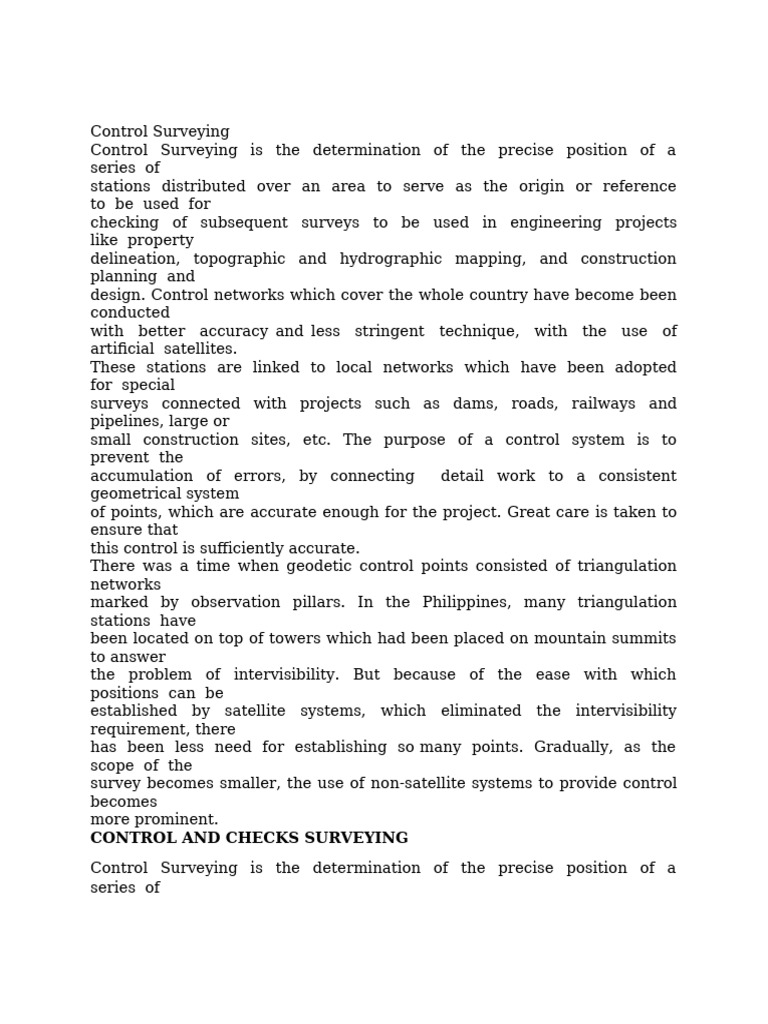 Control Surveying | PDF | Surveying | Geodesy