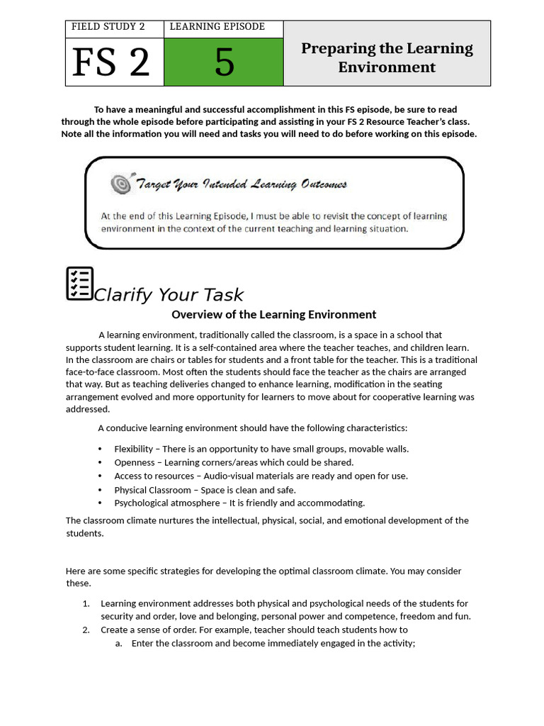 Fs2-Ep 5 | PDF | Learning | Classroom