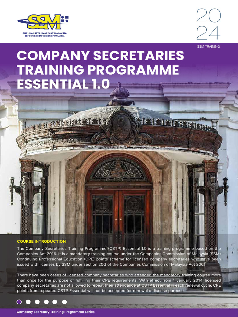 Company Secretaries Training Programme Essential 1.0 | PDF | Legal ...