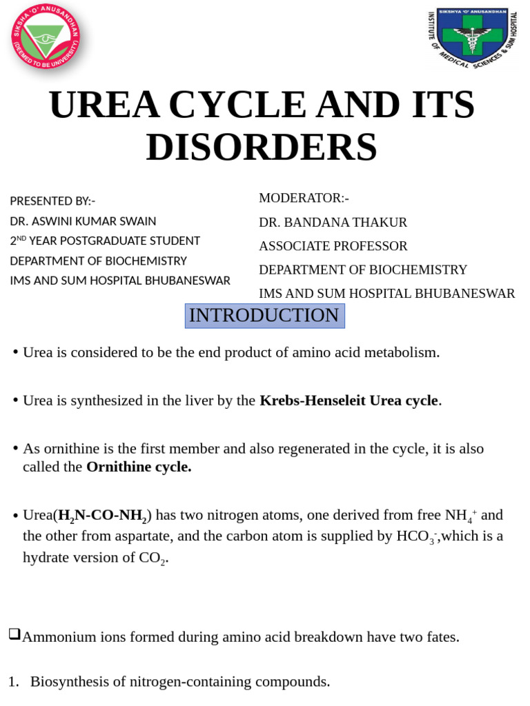 Urea Cycle and Its Disorder For Seminar Presentation | PDF | Citric ...