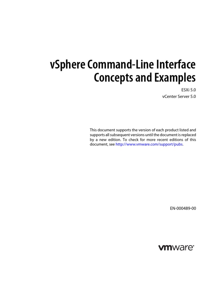 Vsphere Esxi Vcenter Server 50 Command Line Interface Solutions and ...