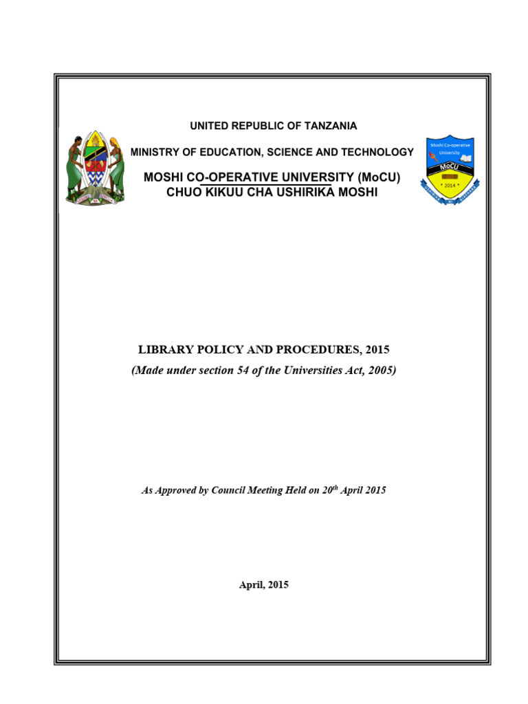 Library Policy and Procedures | PDF | Libraries | Information Literacy