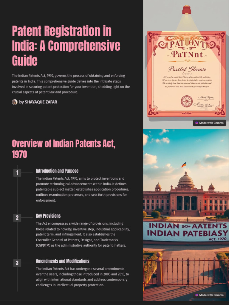 Patent-Registration-in-India-A-Comprehensive-Guide | PDF | Patent ... Patent-Registration-in-India-A-Comprehensive-Guide | PDF | Patent ...