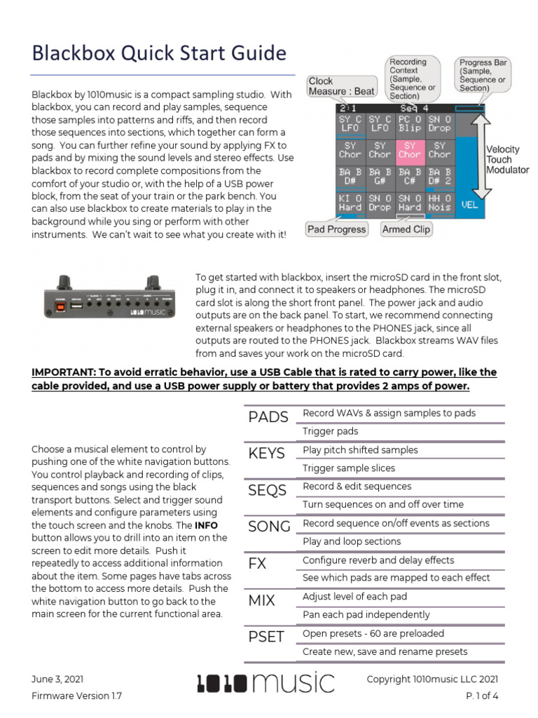 Blackbox Quickstart Guide v1.7 | PDF | Computer Keyboard | Computing