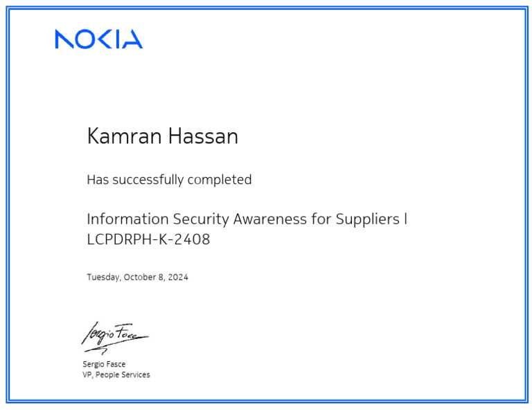 Certificate Nokia | PDF