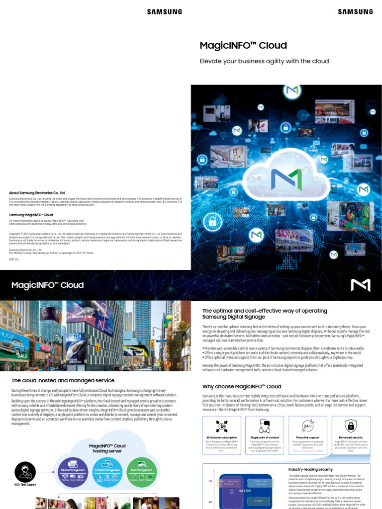 Samsung-MagicINFO-Cloud Leaflet 210520 WEB | PDF | Computer Security | Security