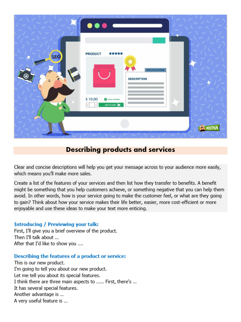 Effective Product and Service Descriptions | PDF