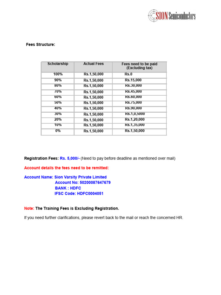 5 Fees Structure | PDF
