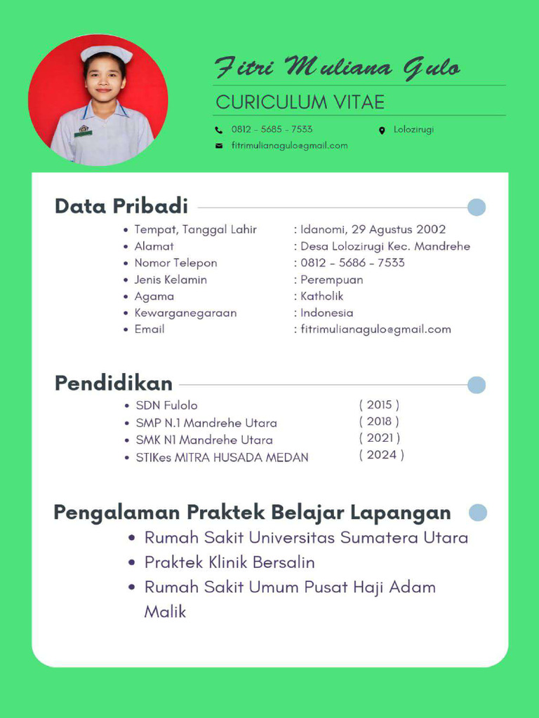 CV Fitri M. Gulo | PDF