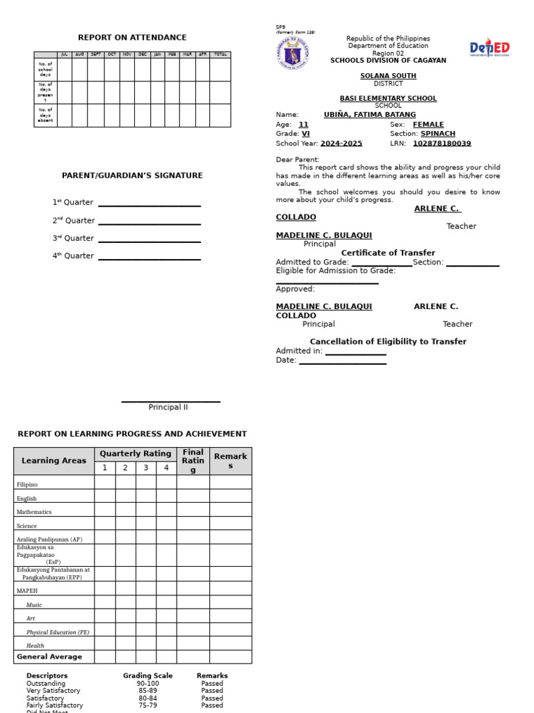 Report Card G5 | PDF