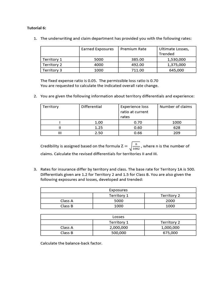Tutorial 6 | PDF | Insurance | Financial Services
