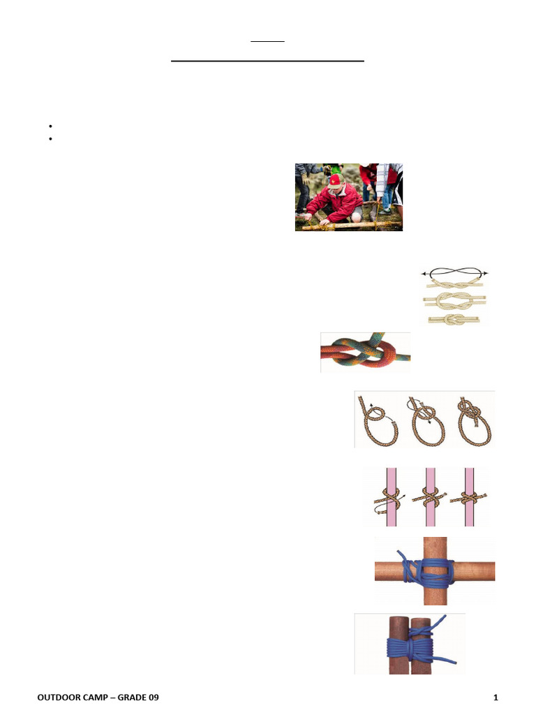 Grade 9 Outdoor Camp Note | PDF | Knot