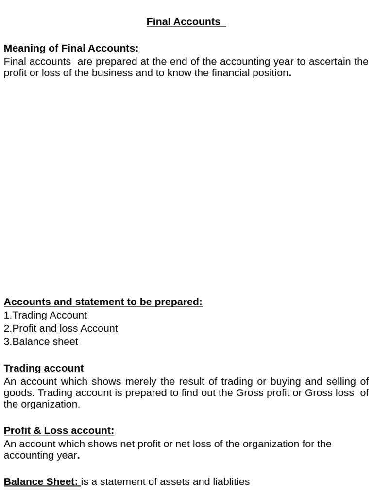 Unit 3 Continued - Final Accounts Balance Sheets | PDF | Expense ...