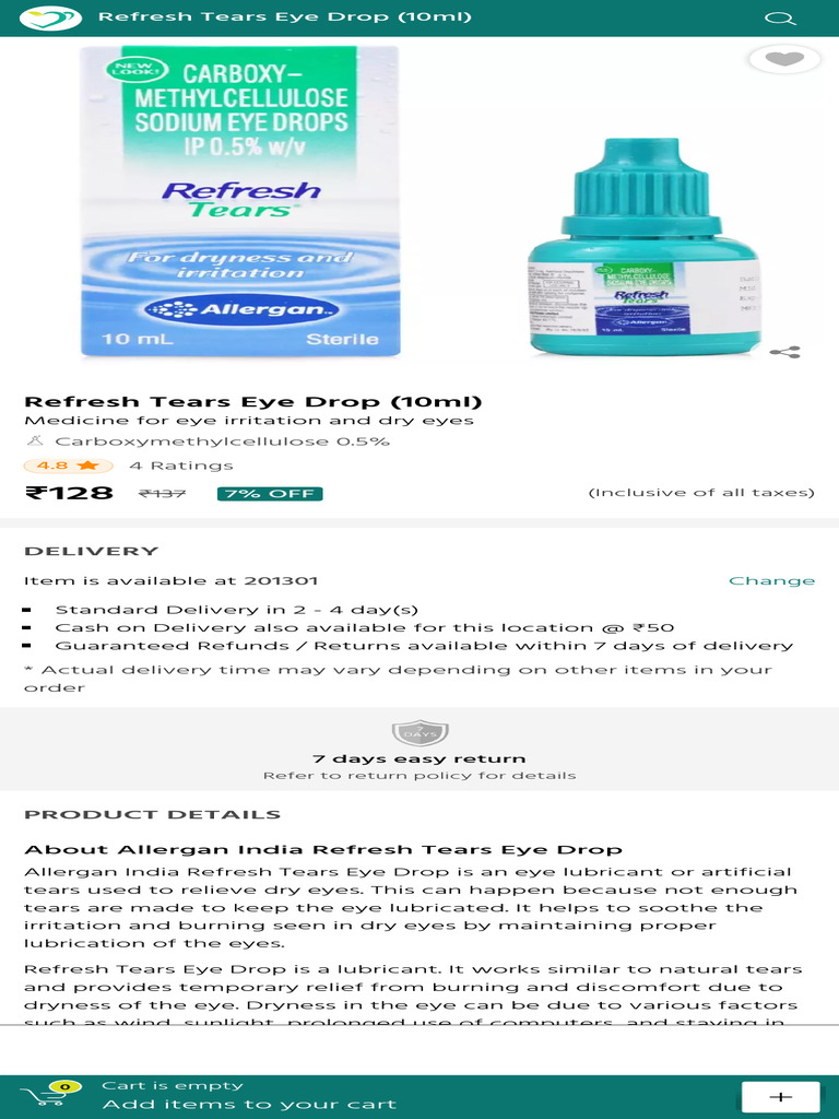 Refresh Tears Eye Drop (10ml) Buy On Healthmug | PDF | Finance & Money ...