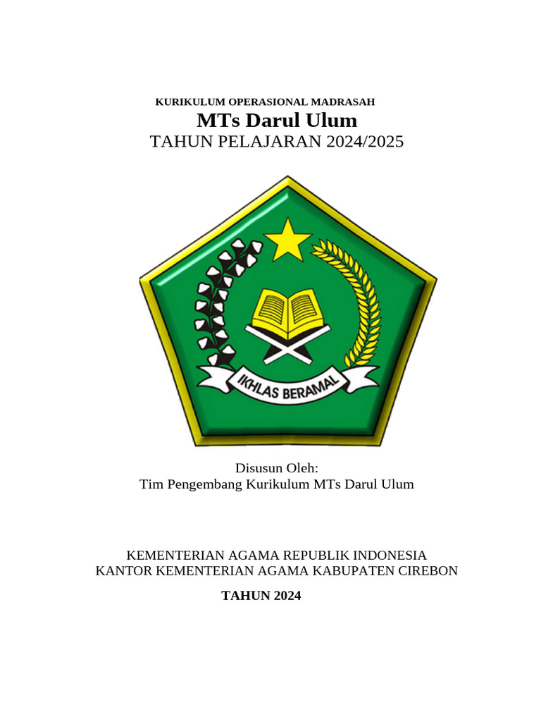 Kurikulum MTs Darul Ulum 2023-2024 | PDF
