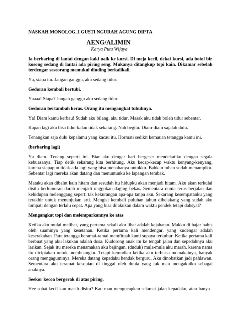 AENG Atau ALIMIN | PDF | Puisi