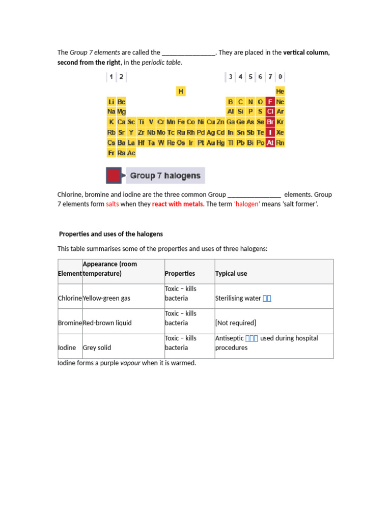 Properties and Reactivity of Halogens | PDF | Chlorine | Iodine