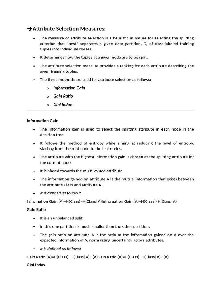 Attribute Selection Measures@ | PDF | Algorithms And Data Structures ...
