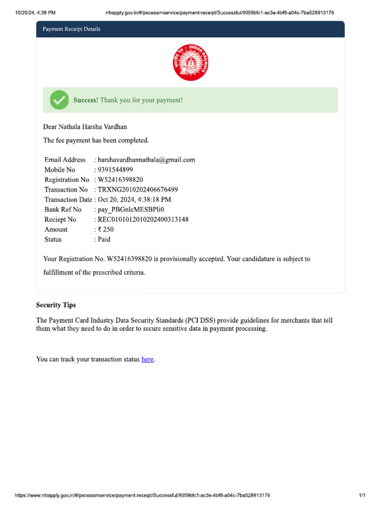 RRB Application Form | PDF