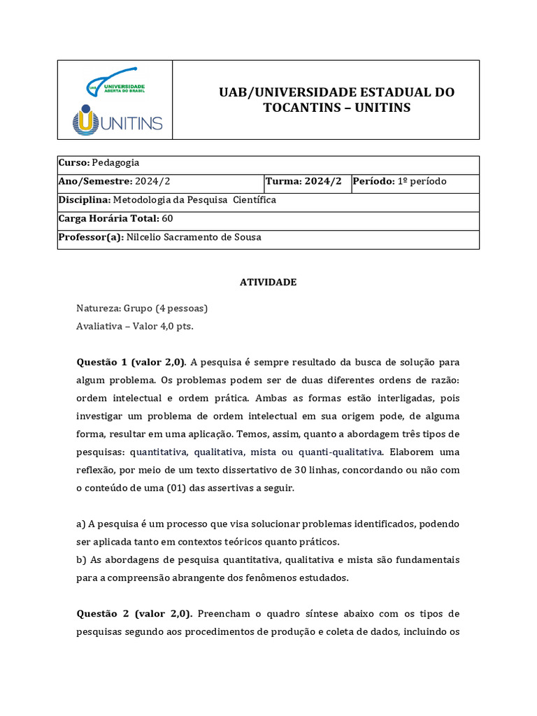 Atividade Aula 11 16 11 24 | PDF